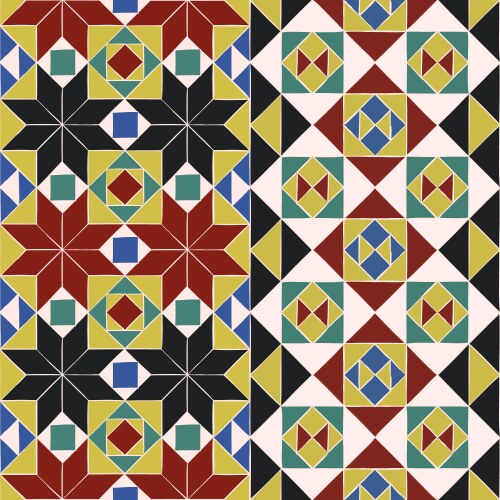 Endless pattern with geometric motif decor Vector Image