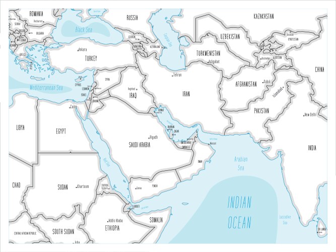 printable middle east map