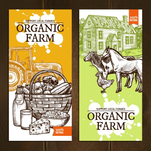 Farm banner set Royalty Free Vector Image - VectorStock