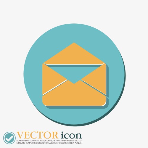 Postal envelope e-mail symbol icon Royalty Free Vector Image
