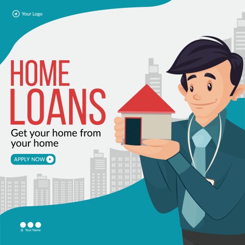 Banner design of home loans Royalty Free Vector Image