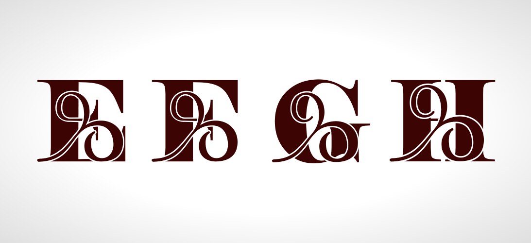 E Calligraphy Font Style Vector Images (over 1,700)