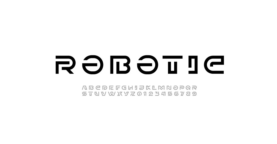 Modern font digital alphabet from segment line Vector Image