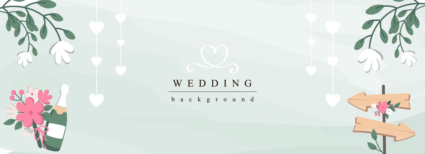 Wedding horizontal web banner elegant marriage Vector Image