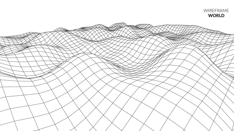 Abstract digital technology black wireframe Vector Image