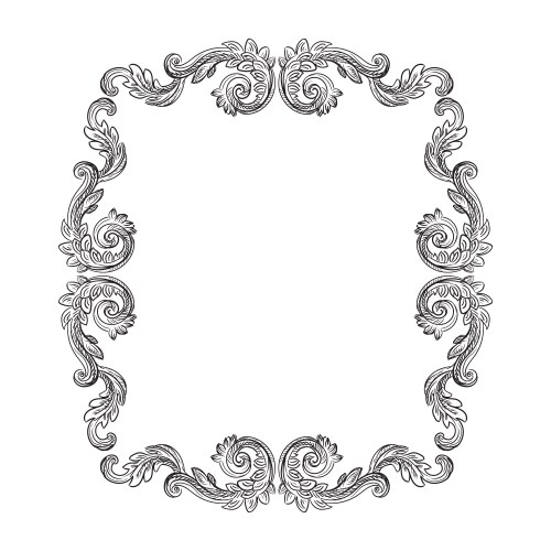 Hand drawing vintage baroque monogram Royalty Free Vector