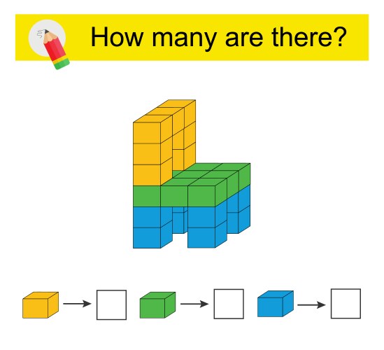 Math activity how many geometric shapes Royalty Free Vector