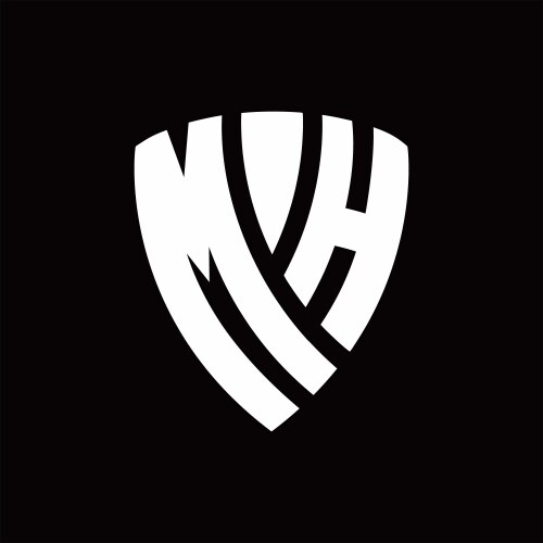 Mh initial logo linked circle monogram Royalty Free Vector