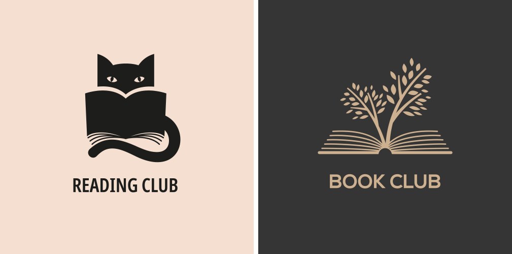 Minimalist book reading and writing logo minimal Vector Image