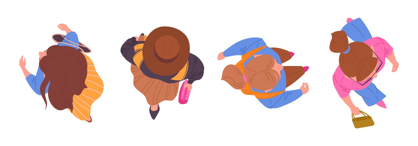 People Walking Top View Vector Images (over 540)