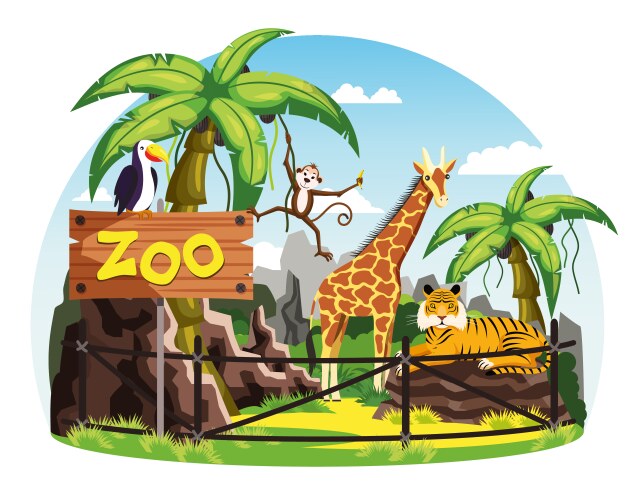 Zoo Vector Images & Graphics for Commercial Use | VectorStock