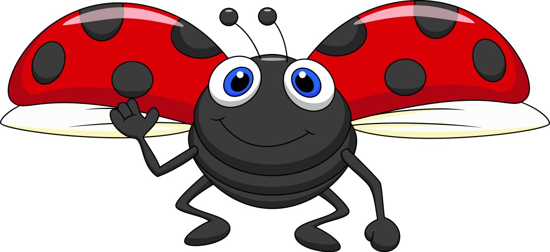 Cartoon ladybug flying Royalty Free Vector Image