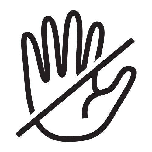 Please do not touch hand icon stop or forbidden Vector Image