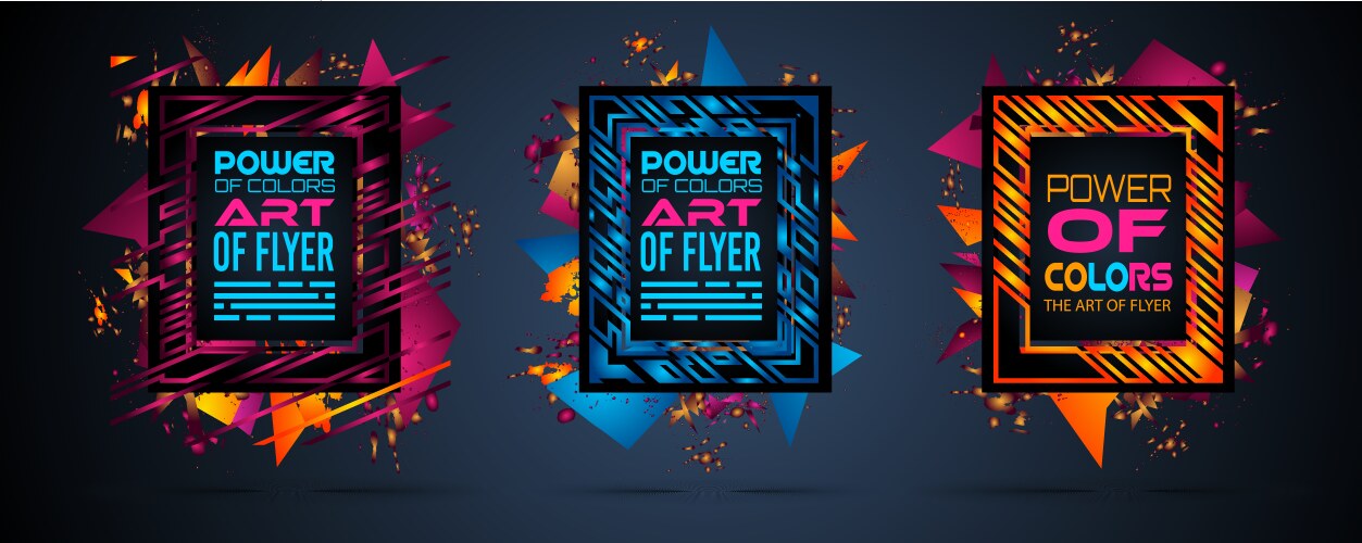 Futuristic frame art design with abstract shapes Vector Image