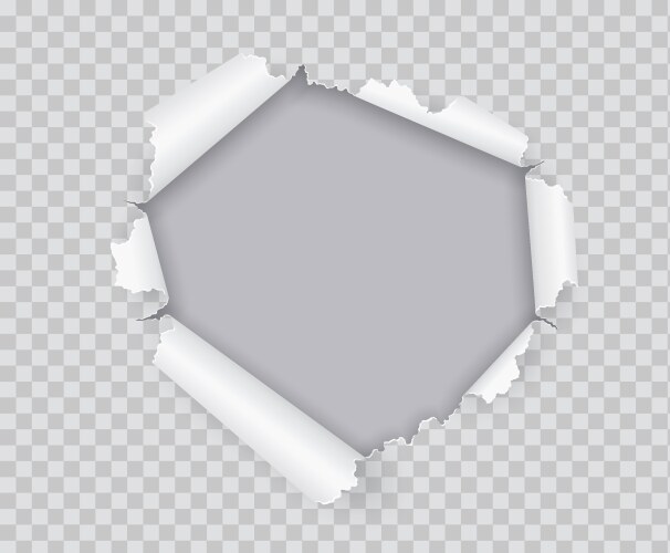 Ragged hole torn in ripped paper Royalty Free Vector Image