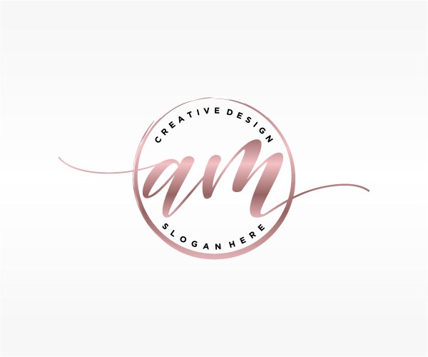 Initial am signature logo template hand drawn Vector Image