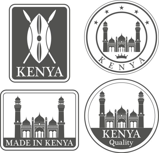 Republic of kenya - map Royalty Free Vector Image
