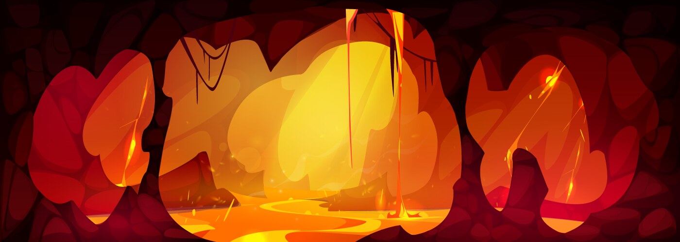 Underground cave landscape background Royalty Free Vector