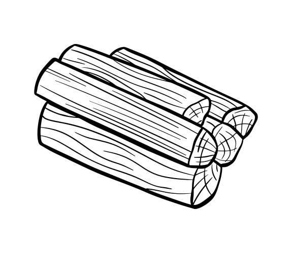 Stack of nature firewood line monochrome black Vector Image