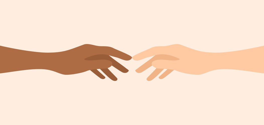 Womens hands of different skin tones holding Vector Image