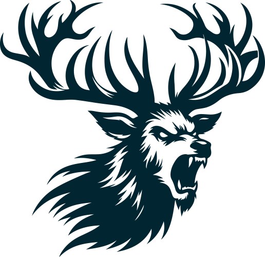 Dangerous deer silhouette pack Royalty Free Vector Image