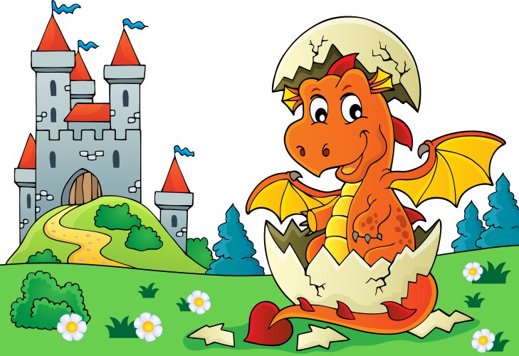 Dragon hatching from egg image 1 Royalty Free Vector Image
