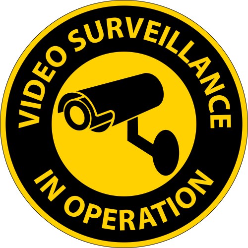 Notice video surveillance in operation sign white Vector Image