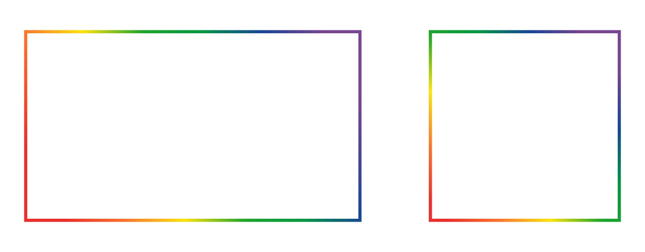 Thin color empty frame isolated on white Vector Image