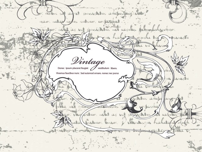 Vintage card with flowers Royalty Free Vector Image