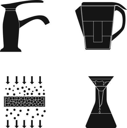 Purification water filter filtration Royalty Free Vector
