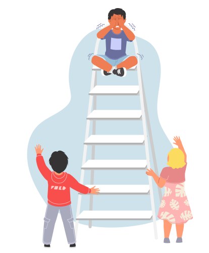 Little boy doing pull ups Royalty Free Vector Image