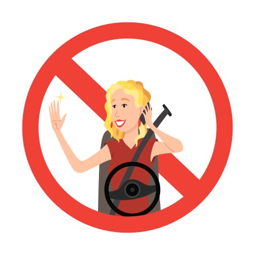 Phone while driving safety rules do Royalty Free Vector