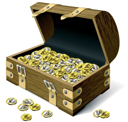 Treasure chest Royalty Free Vector Image - VectorStock