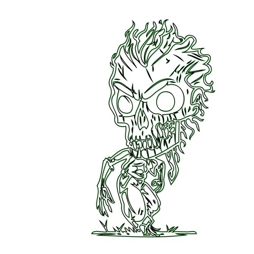 Zombie outline sketch Royalty Free Vector Image