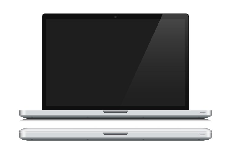 Laptop notebook computer on modern gradient Vector Image