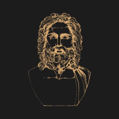 Zephyrus west wind hand drawn in engraving style Vector Image