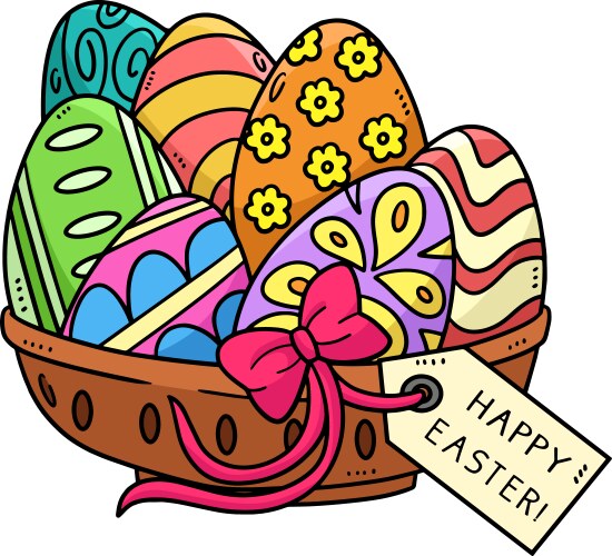 Three easter eggs cartoon colored clipart Vector Image