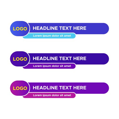 Lower third template tv header mockup television Vector Image