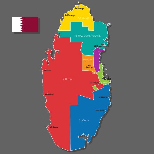 Qatar Map - Geographic Overview – Royalty-Free Vector | VectorStock