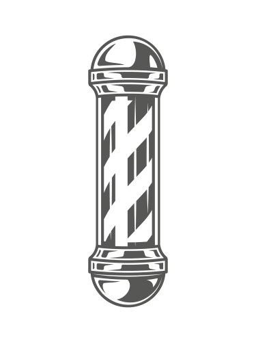 Barber pole with king crown design element Vector Image
