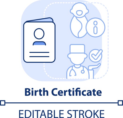 Birth certificate blue gradient concept icon Vector Image
