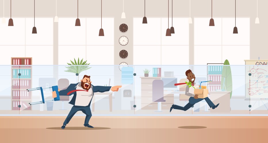 Good and bad job posters chief executive angry Vector Image