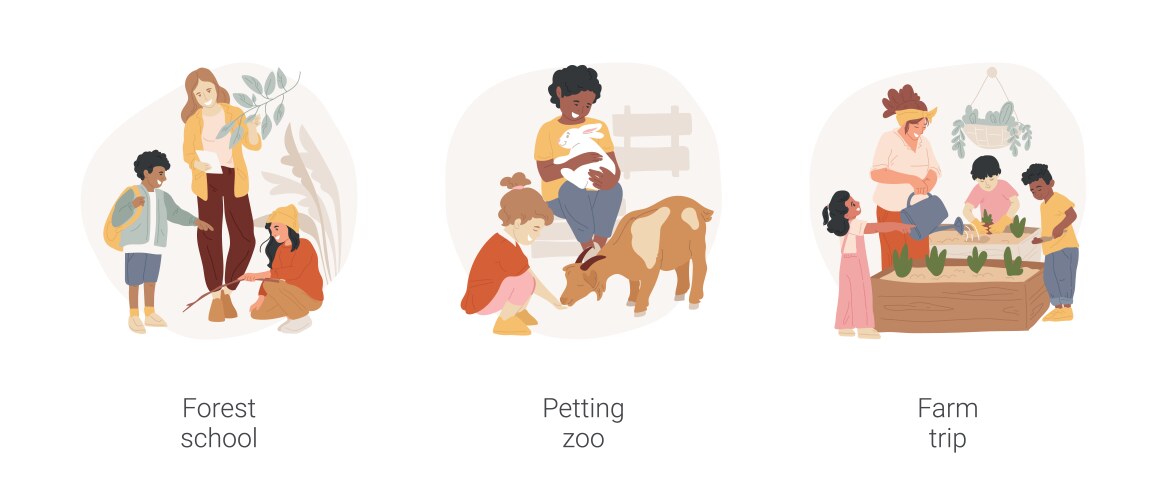 Forest school isolated cartoon Royalty Free Vector Image