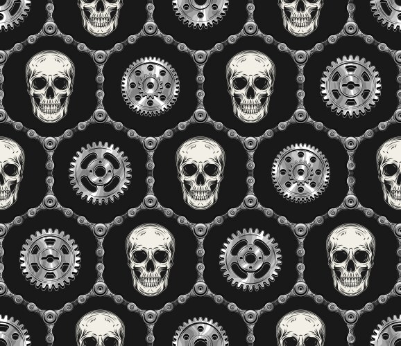 Seamless mechanical pattern with gears Royalty Free Vector