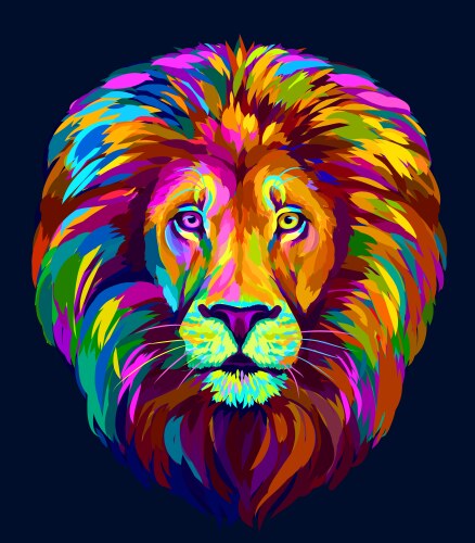 Lion artistic color realistic portrait Royalty Free Vector