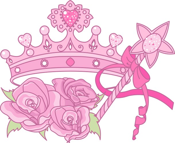 Princess crown background Royalty Free Vector Image