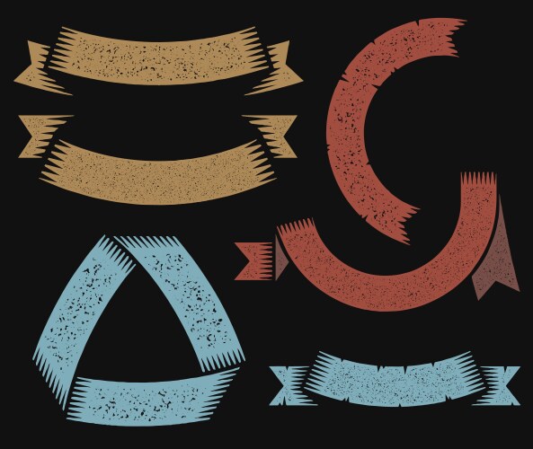 Semicircular banners ribbons for emblems Vector Image