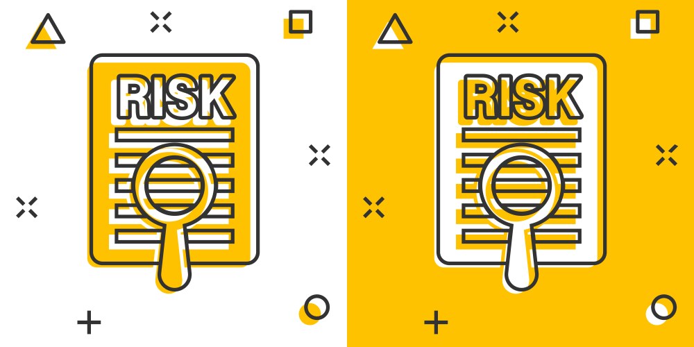 Risk level icon in comic style result cartoon Vector Image