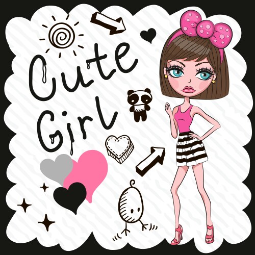 Cute girl Royalty Free Vector Image - VectorStock