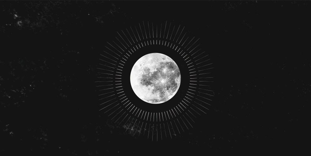 Dark night sky with full moon Royalty Free Vector Image